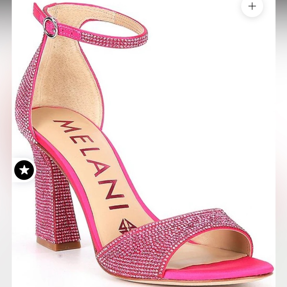 Antonio Melani Fuchsia Embellished Block Heel Sandal - Gem